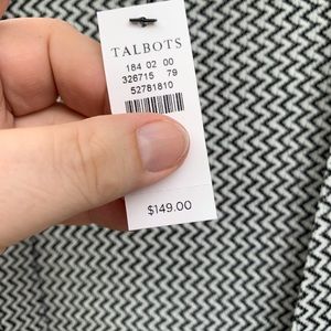 Talbots | Sweaters | Nwt Talbots Pretty Black Cream Rectangles Pattern ...